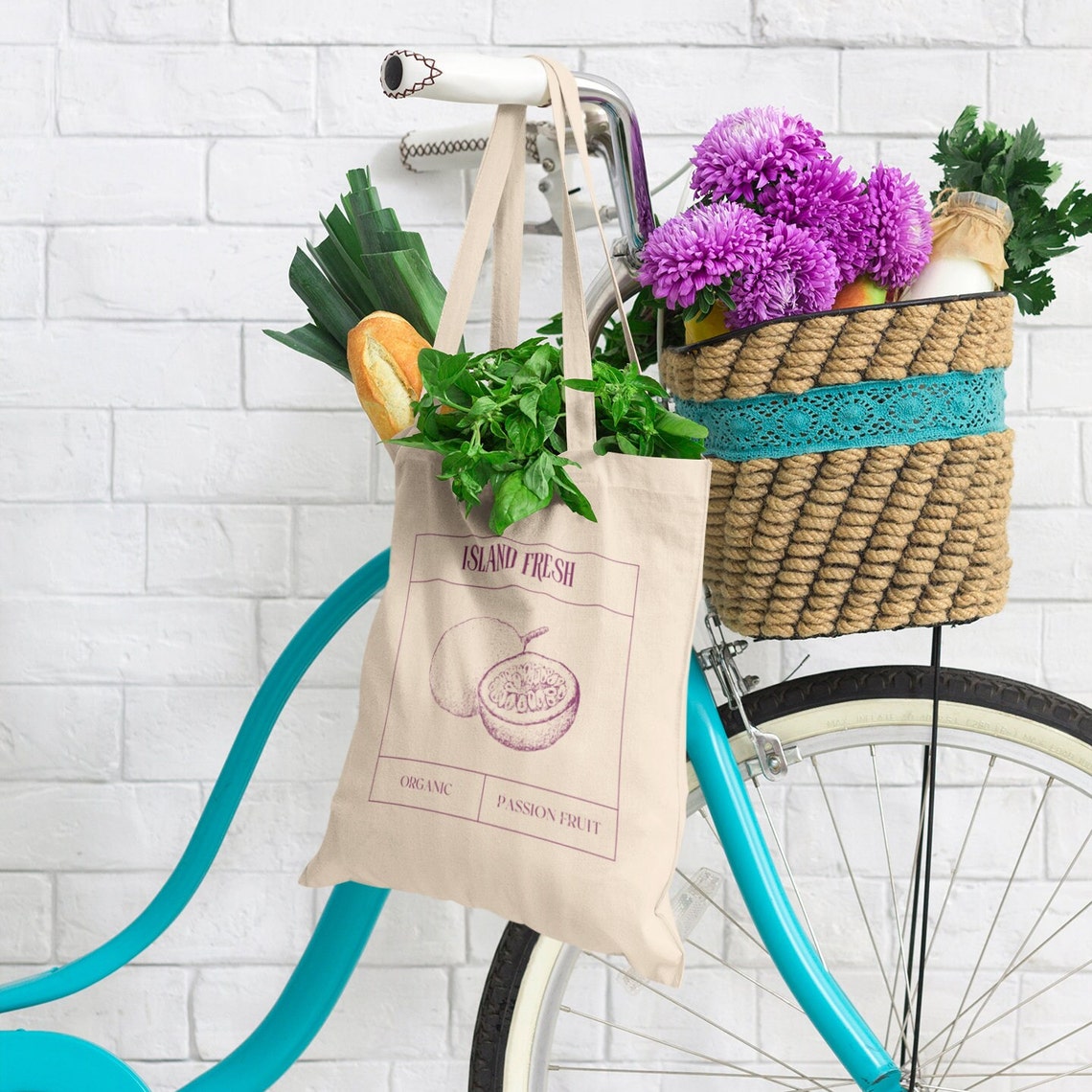 Passion Fruit Tote Bag Botanical Print Cottagecore Bag Coconut Girl ...