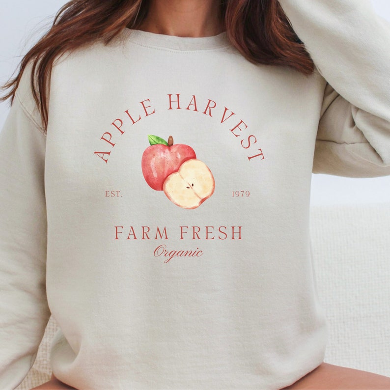Retro Apple Sweater Cottagecore Apple Harvest Festival Sweatshirt ...