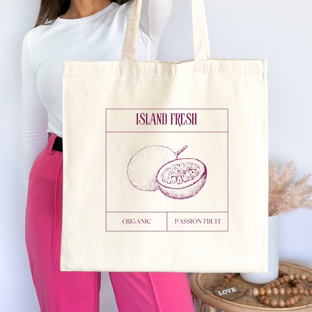 Passion Fruit Tote Bag Botanical Print Cottagecore Bag Tropical Island ...