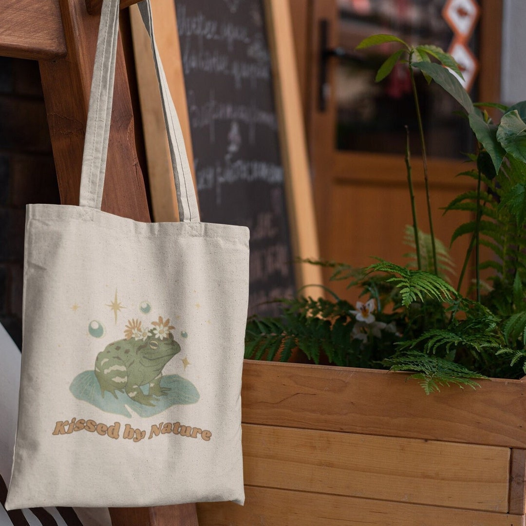 Frog Tote Bag Cottagecore Tote Bags Frog Bag Frog Tote - Etsy