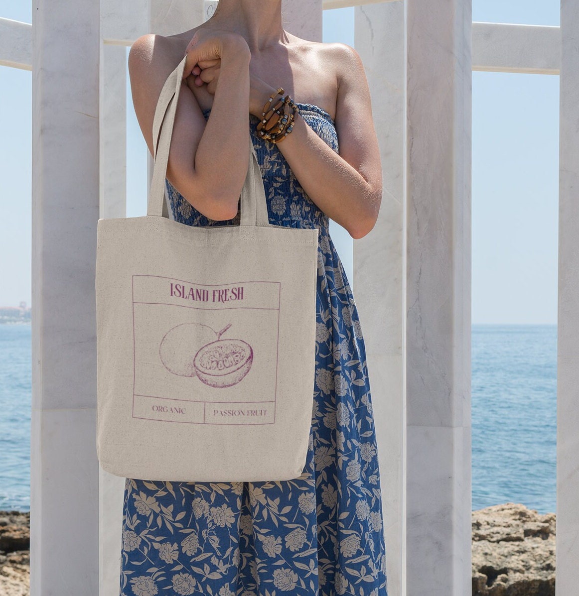 Passion Fruit Tote Bag Botanical Print Cottagecore Bag Coconut Girl ...