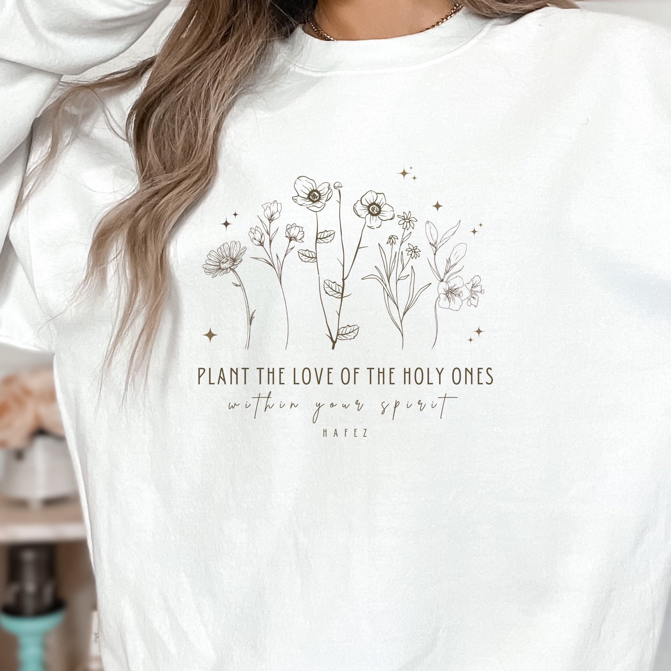 Hafez Poet Sweater Botanical Aesthetic Shirt Poetic Retro Flower ...