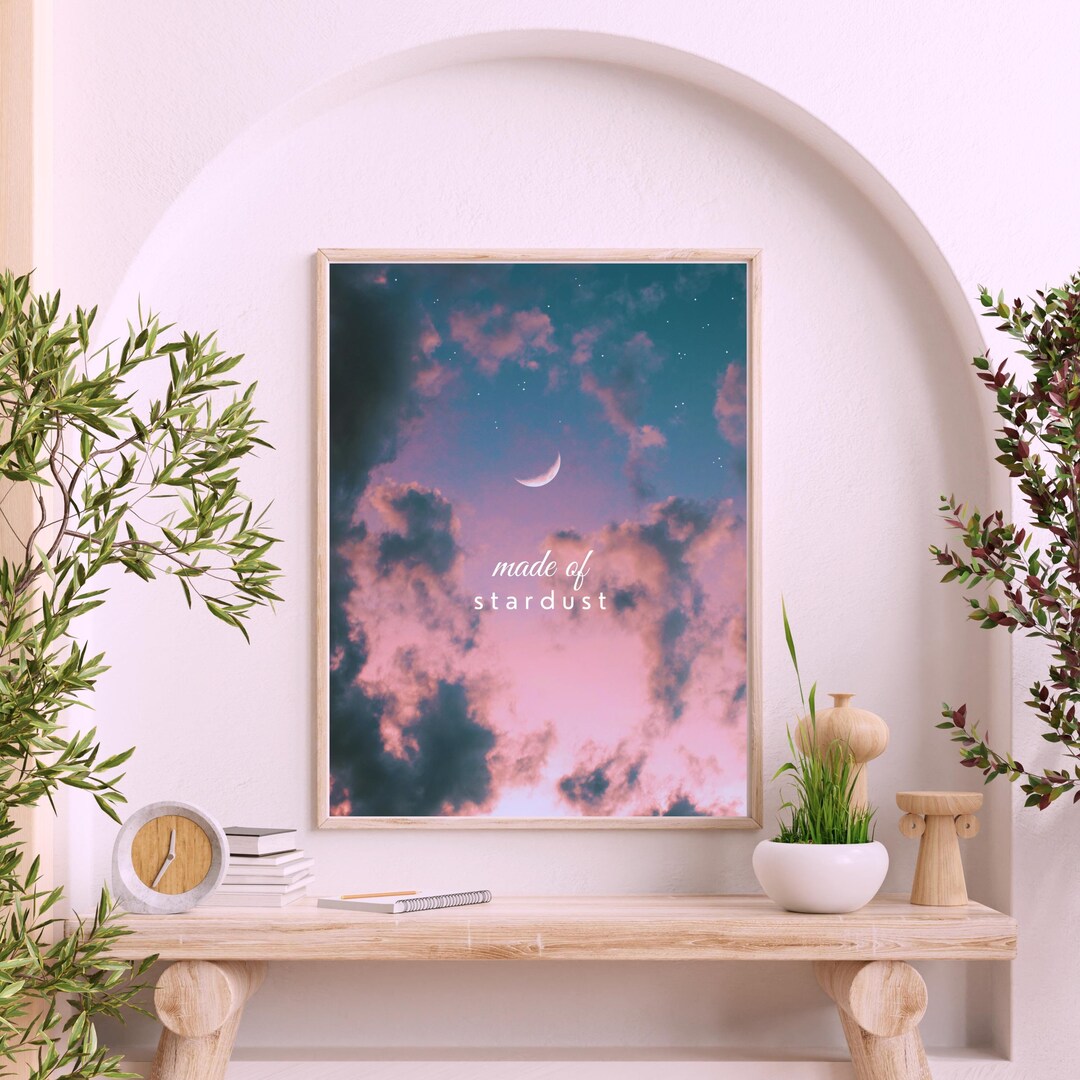 Stardust Celestial Wall Art Dreamcore Moon and Stars Aesthetic Home ...