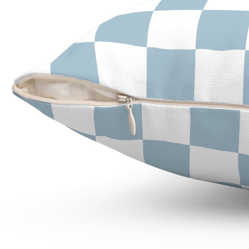 Baby Blue Checkered Pillow Retro Checked Throw Pillow Skater Checker ...