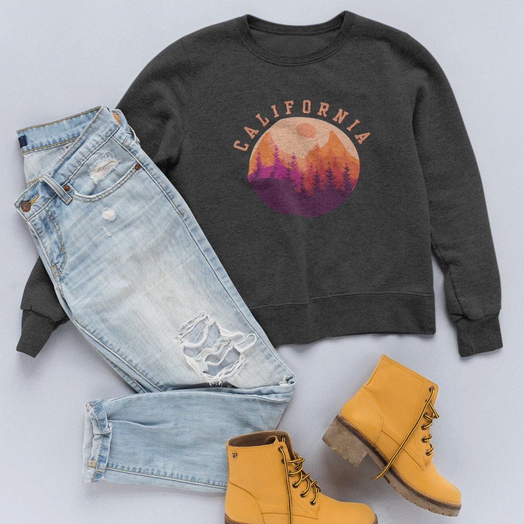 California Mountain Hiking Sweater Granola Girl Aesthetic Sweatshirt ...