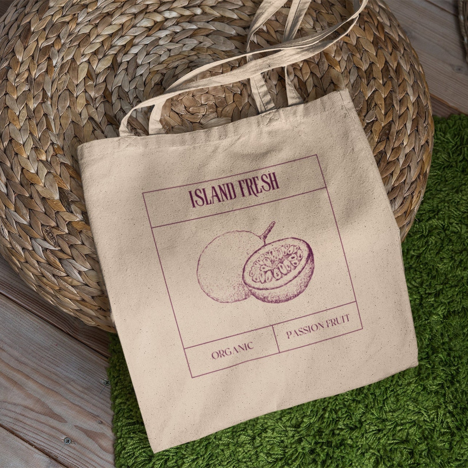 Passion Fruit Tote Bag Botanical Print Cottagecore Bag Coconut Girl ...