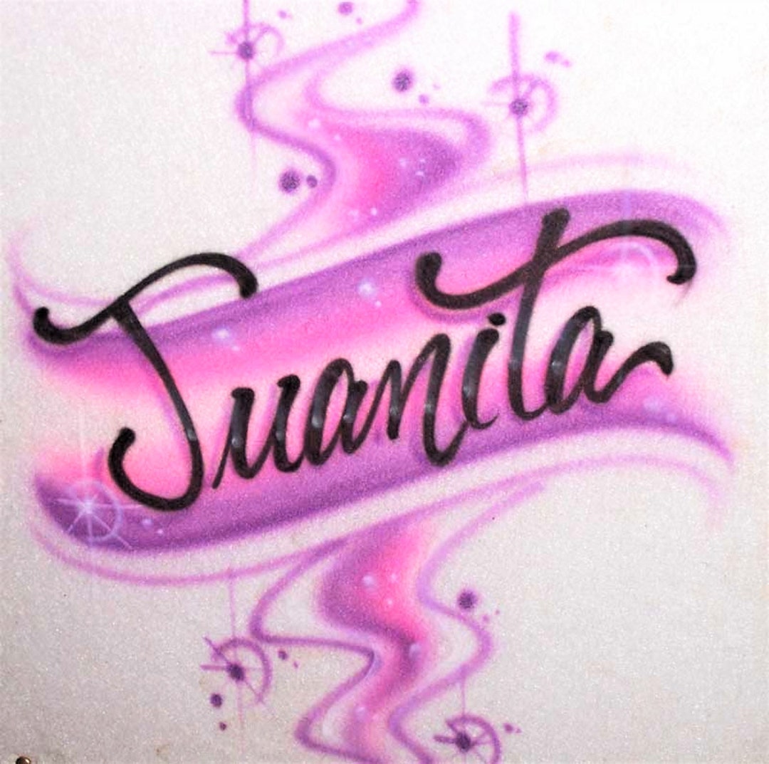 Fancy Script Name With Color Swirl Background, Airbrushed ...