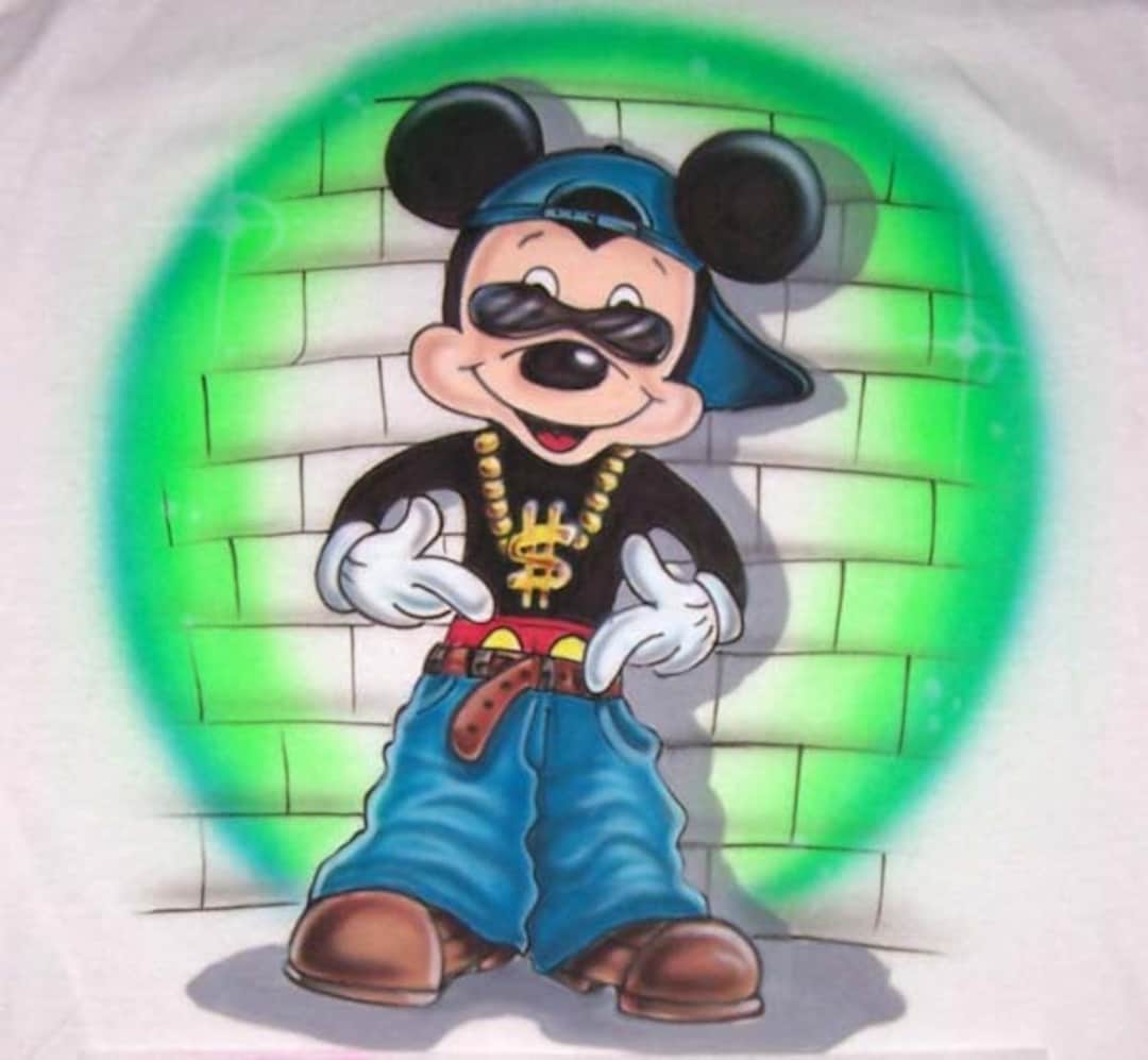 Airbrushed 'gangsta' Mouse T Shirt Personalized With Any Name. - Etsy