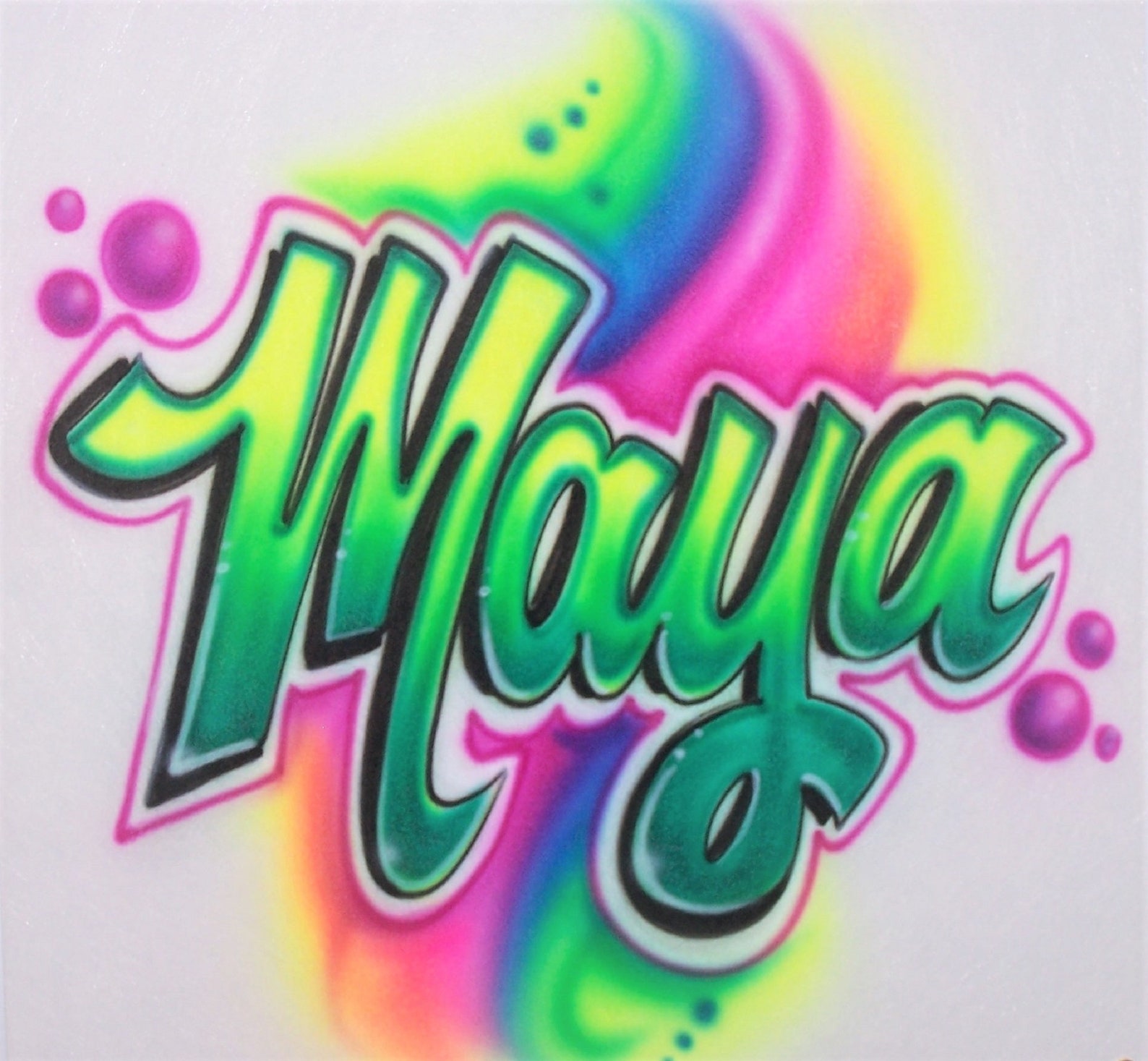 Graffiti Script Neon Custom T-shirt With Bright Rainbow - Etsy