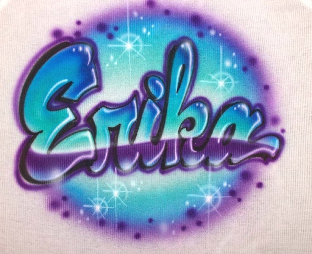 Airbrushed Bubble Graffiti Script Custom T-shirt. Choose ANY Name or ...