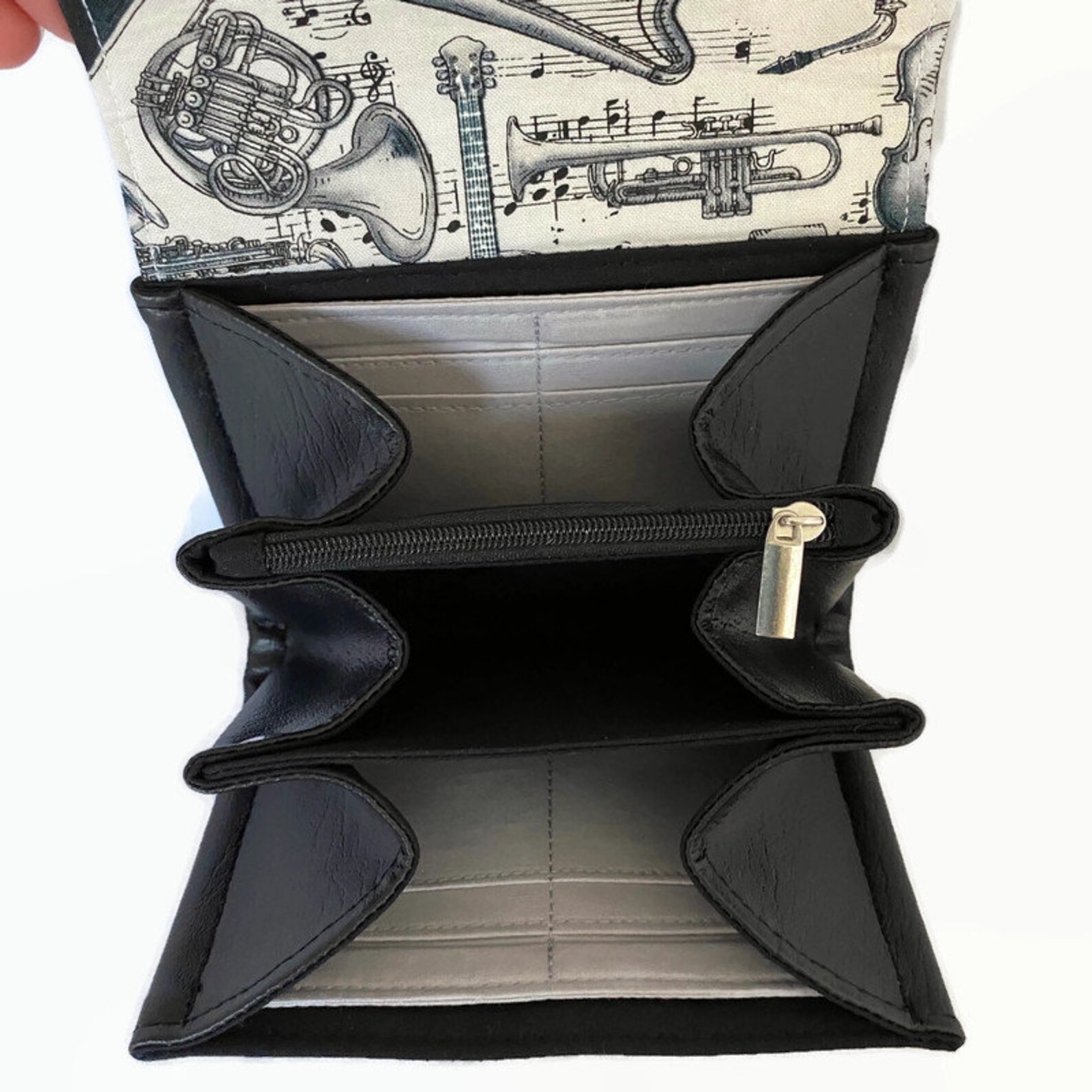 Musical Instrument Pattern Ladies Purse, Small Necessary Clutch Wallet ...