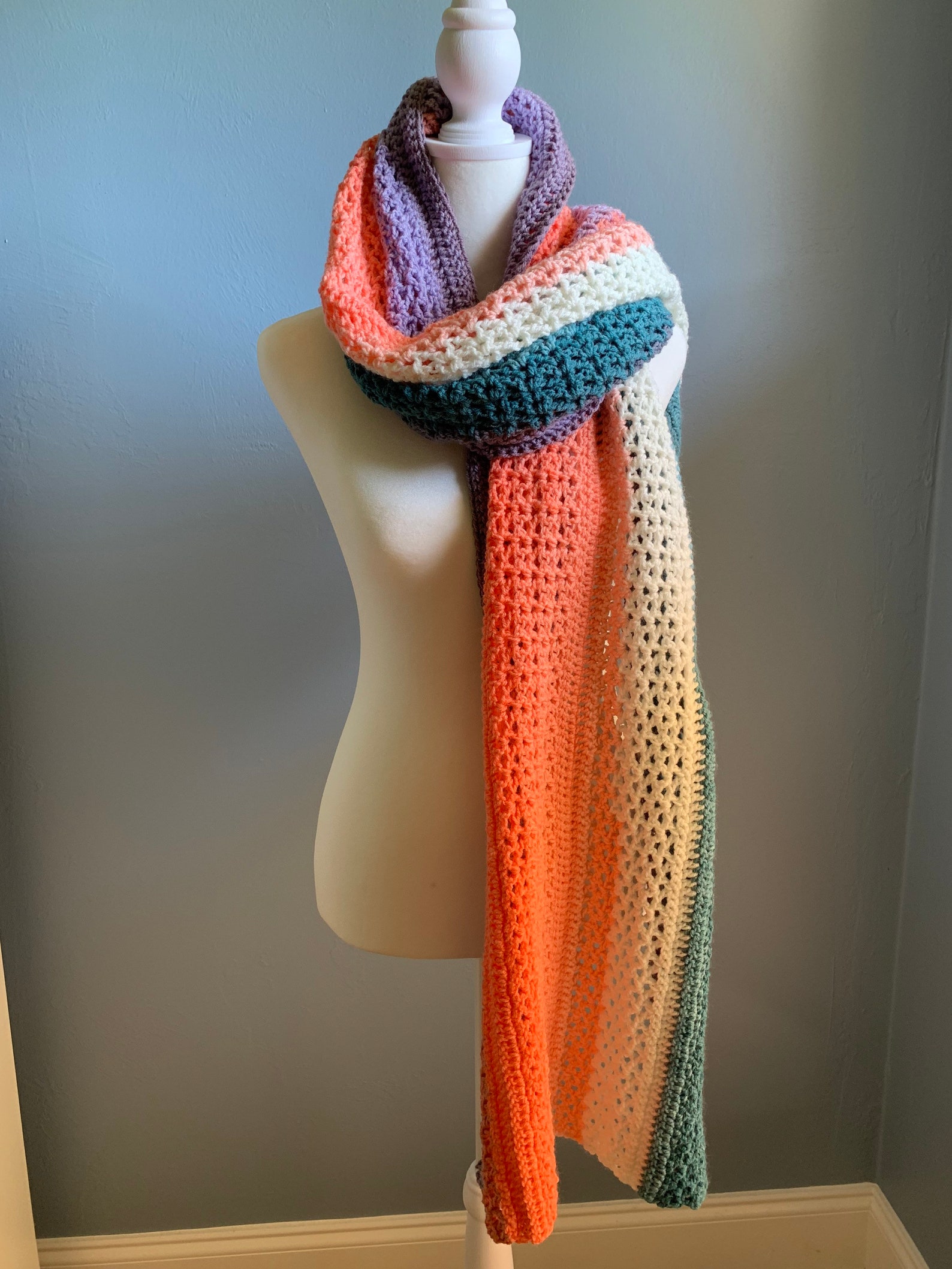 Open Weave Wrap, Knit Shawl, Multi Color Wrap, Church Wrap, Boho Shawl ...