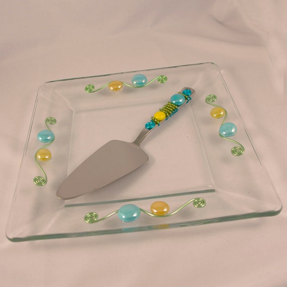 Cake platter Platter with utensil for appetizers or desserts | Etsy