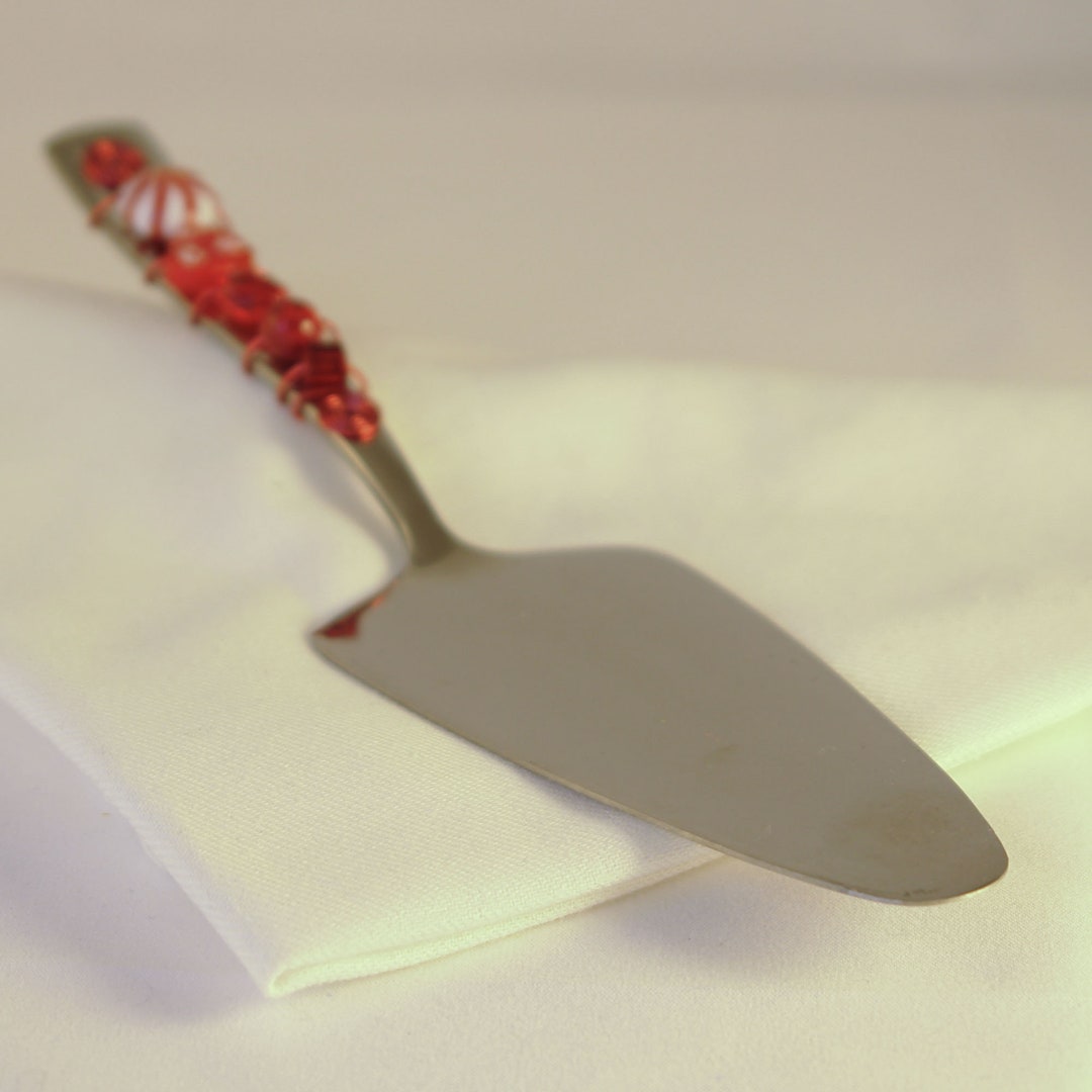 Beaded Cake Server, Holiday Dessert Server, Wedding Cake Server, Cake ...