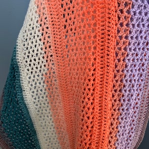 Open Weave Wrap, Knit Shawl, Multi Color Wrap, Church Wrap, Boho Shawl ...