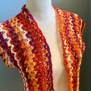 Crocheted Open Weave Vest, Crocheted Sweater Vest, Boho Style Sweater ...