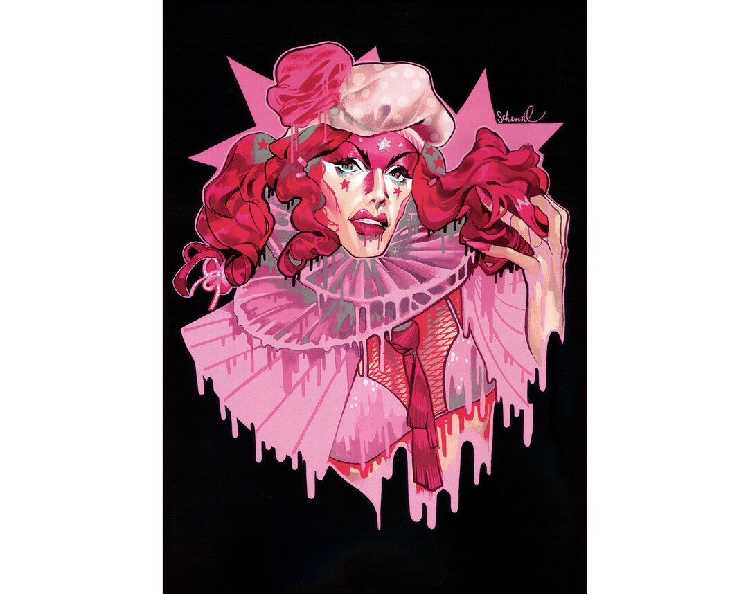 Disasterina in Pink Plastic - Fine Art Print by Scherwil - Etsy