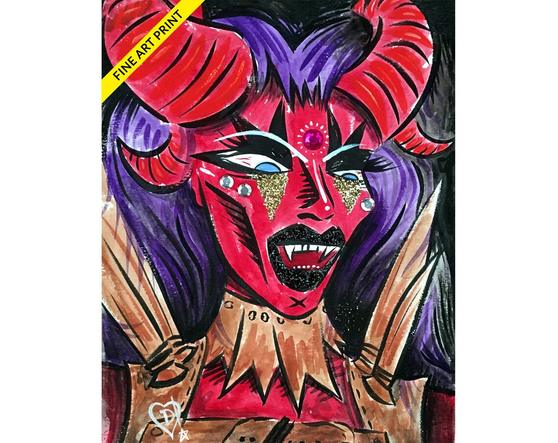 Disasterina Tiefling Fine Art Print by Disasterina | Etsy