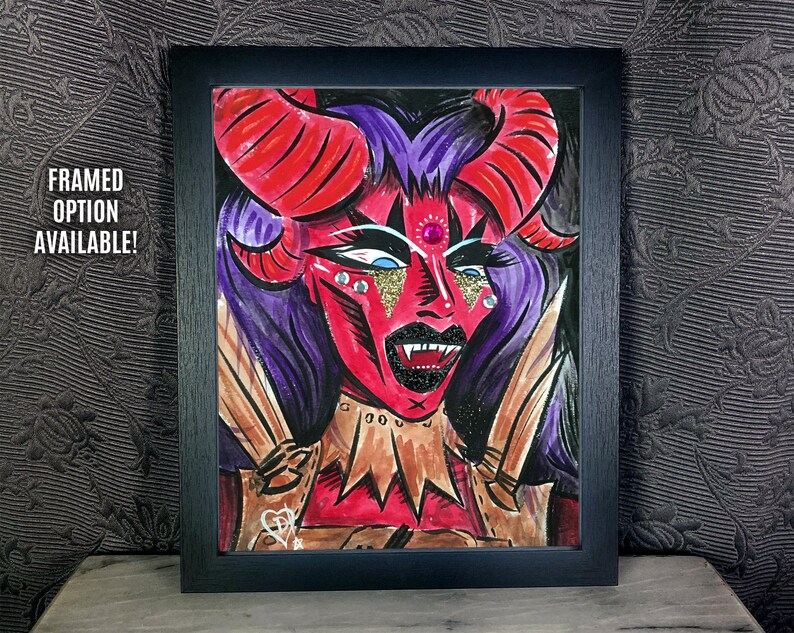 Disasterina Tiefling Fine Art Print by Disasterina - Etsy