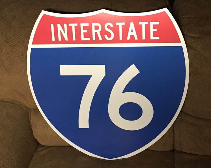Vintage Original INTERSTATE 76 Highway Shield Metal Sign - Etsy