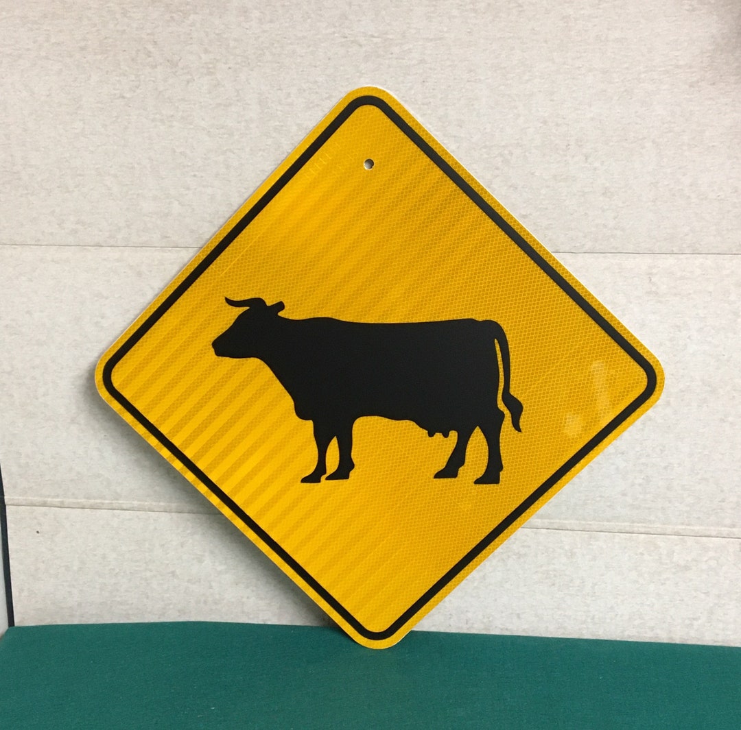 Authentic CATTLE CROSSING Road Sign, Pennsylvania Cow Crossing Sign ...