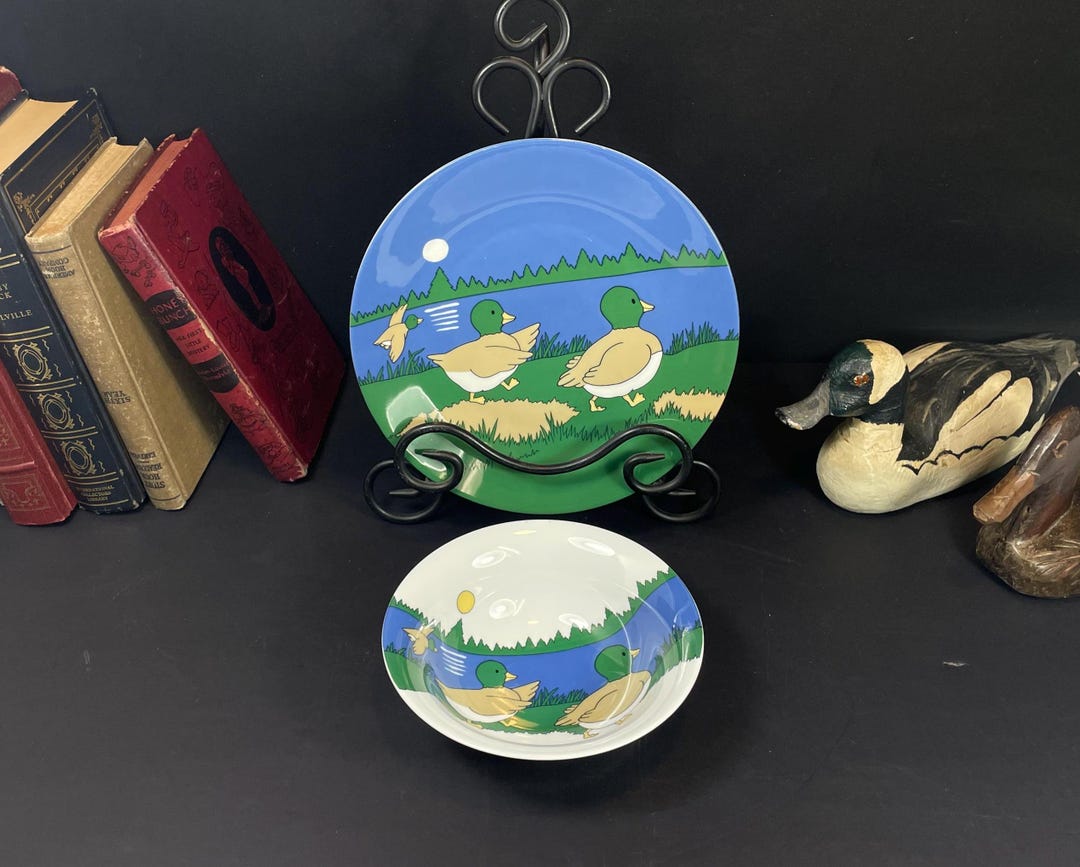 Matthew Mallard Porcelain Child's Plate and Bowl: Duck Design - Etsy