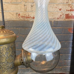 Antique Angle Lamp Co. NY Brass Two Arm Hanging Oil Kerosene - Etsy