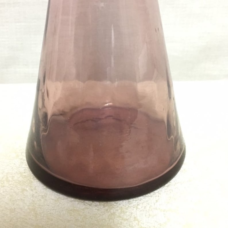 Amethyst Cone Shaped Bottle Hand Blown Wavy Glass Bottle Art - Etsy