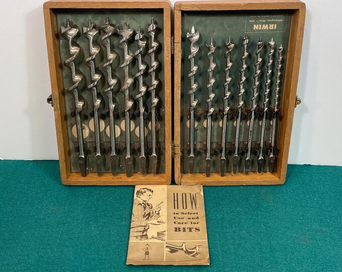1950's Irwin 13 Pc Auger Bit Brace Set With Original User Manual ...