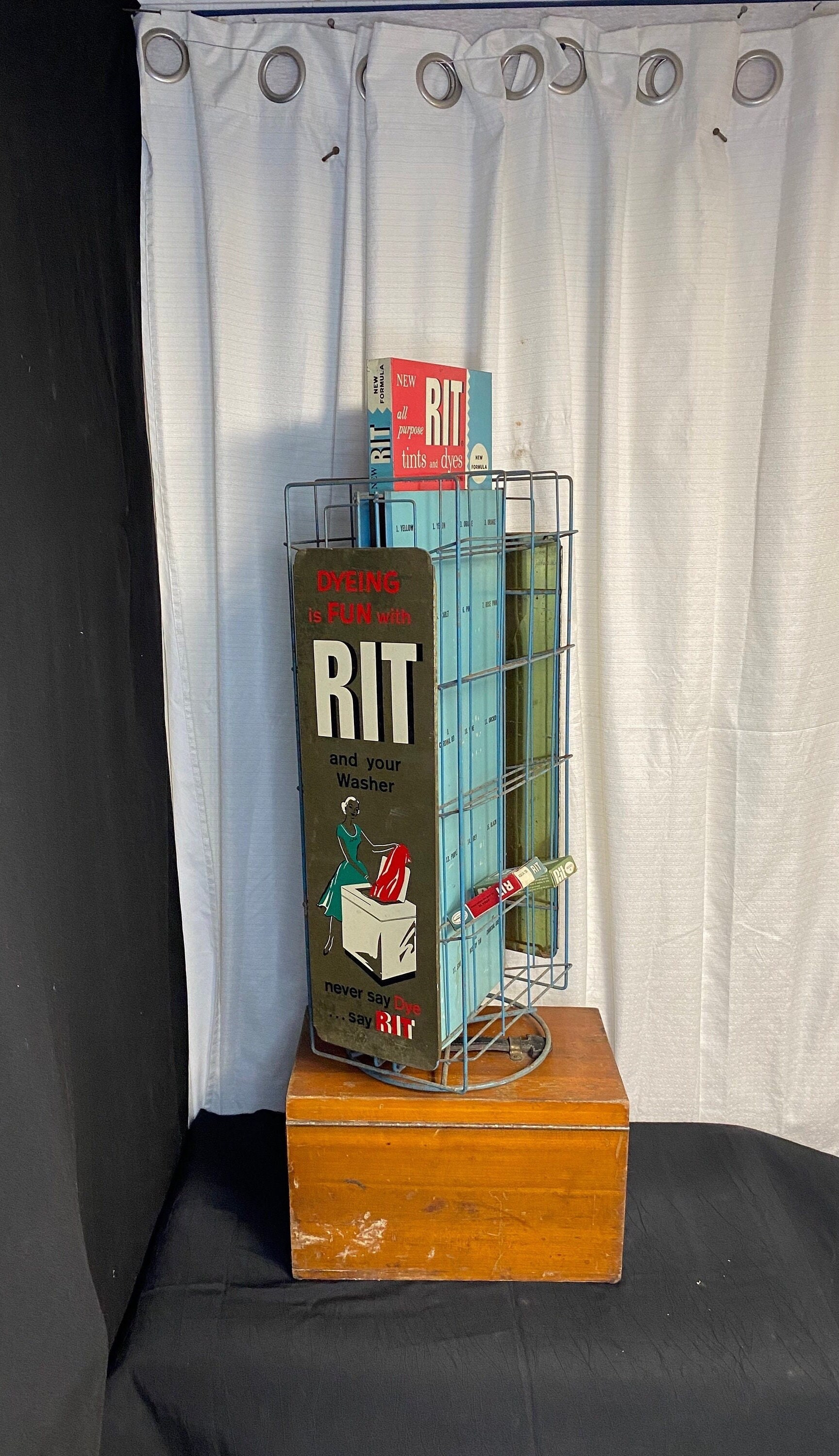 Vintage RIT Tints and Dyes Store Display Advertising Rack