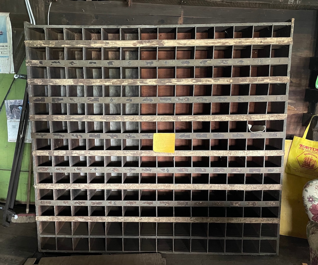 Antique Large Wooden Apothecary Cubby Hardware Cabinet, 182 Cubbies - Etsy