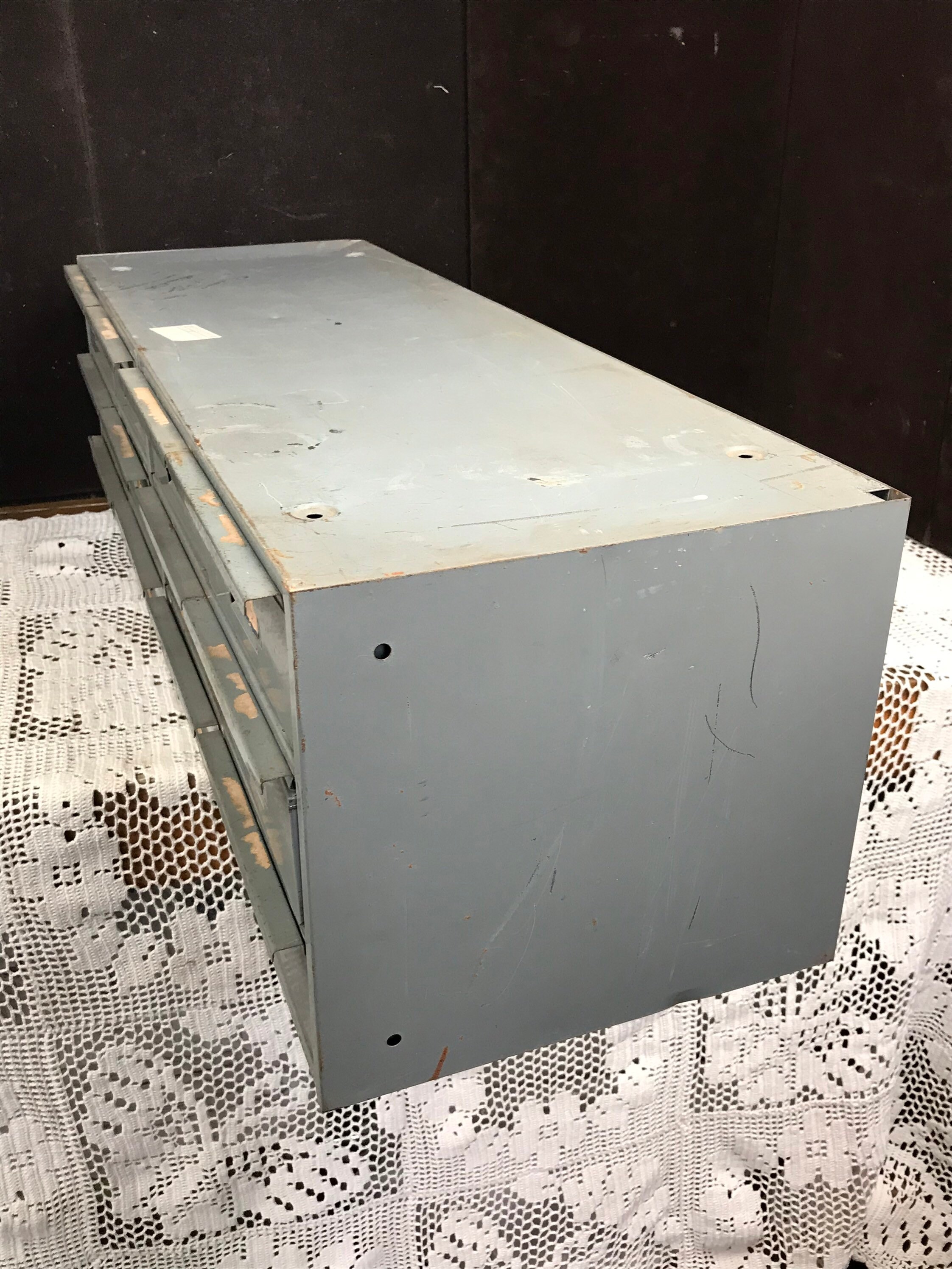 Industrial 12 Drawer Steel Parts Cabinet HALLOWELL Gray Parts Bins ...