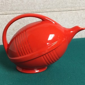 Hall China 1930's Novelty Teapot, Rare Football Teapot, Chinese Red ...