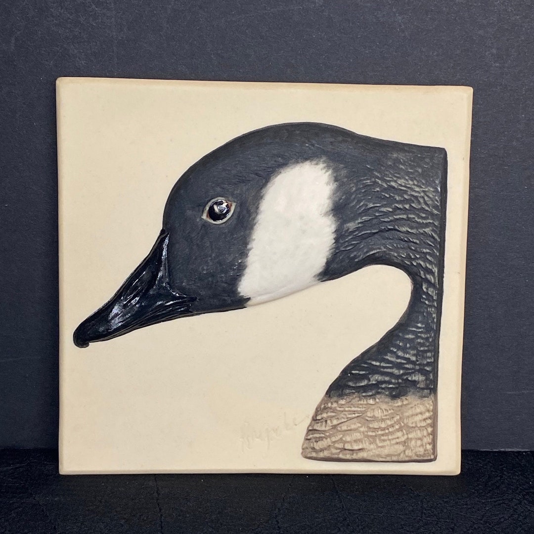 Goose Art Tile, Porcelain Bas Relief, Ceramic Goose Tile by Ron Goeke ...