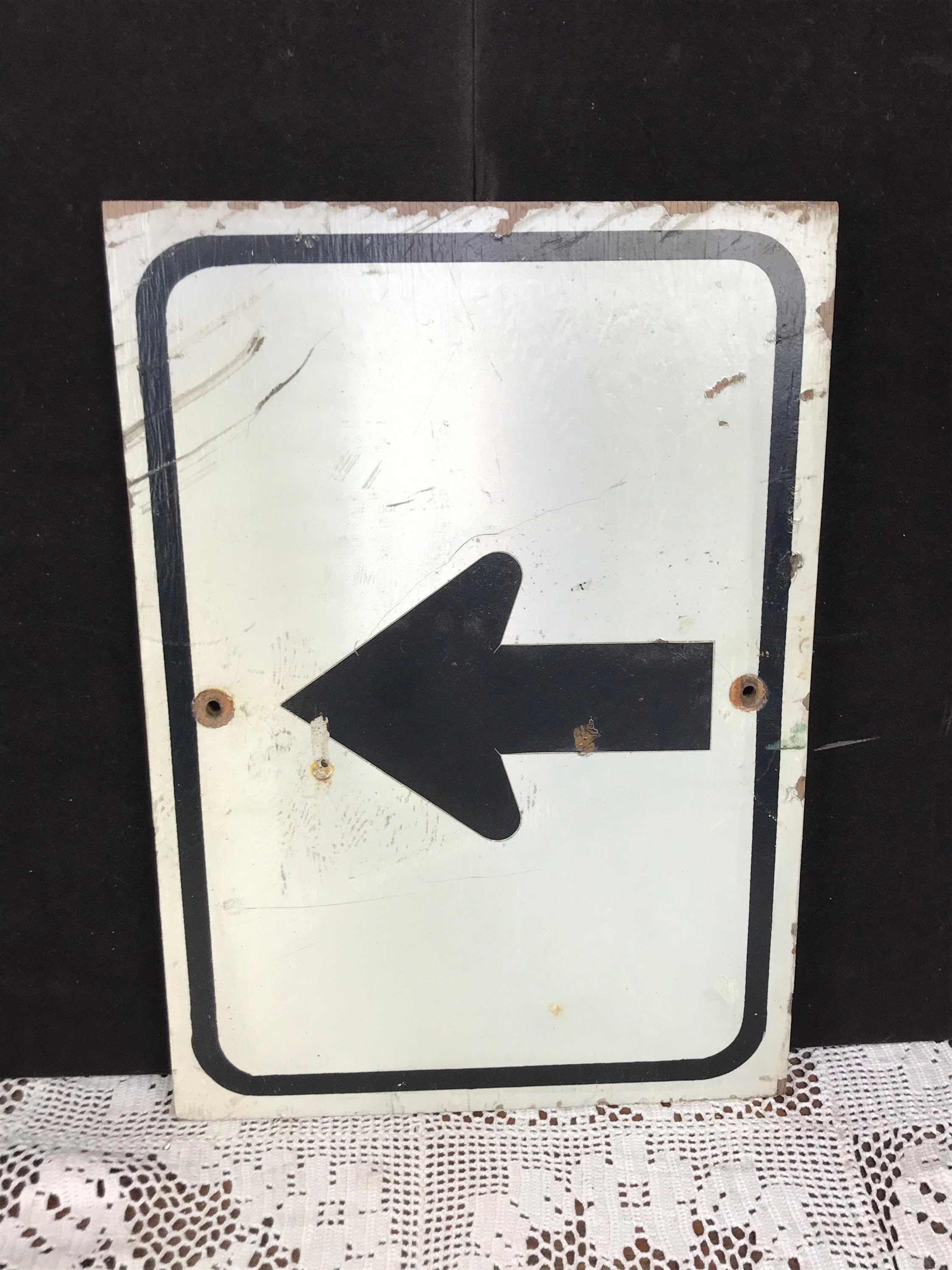 1970's Authentic Wooden Arrow Road Sign, Directional Pennsylvania ...