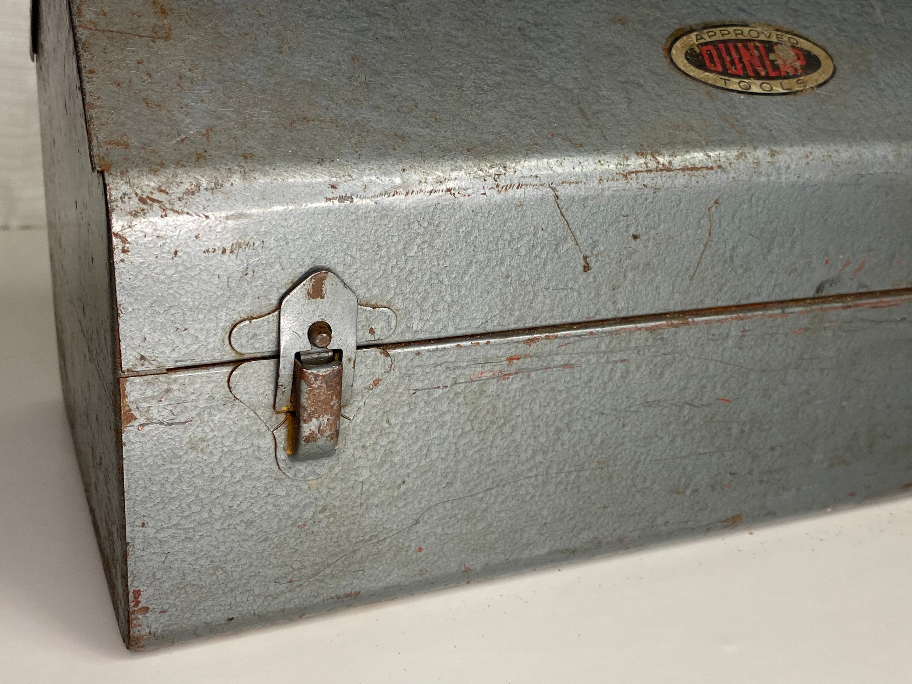 1960's Dunlap Tools Steel Tool Chest With Carrying Handle, Coffin Lid ...