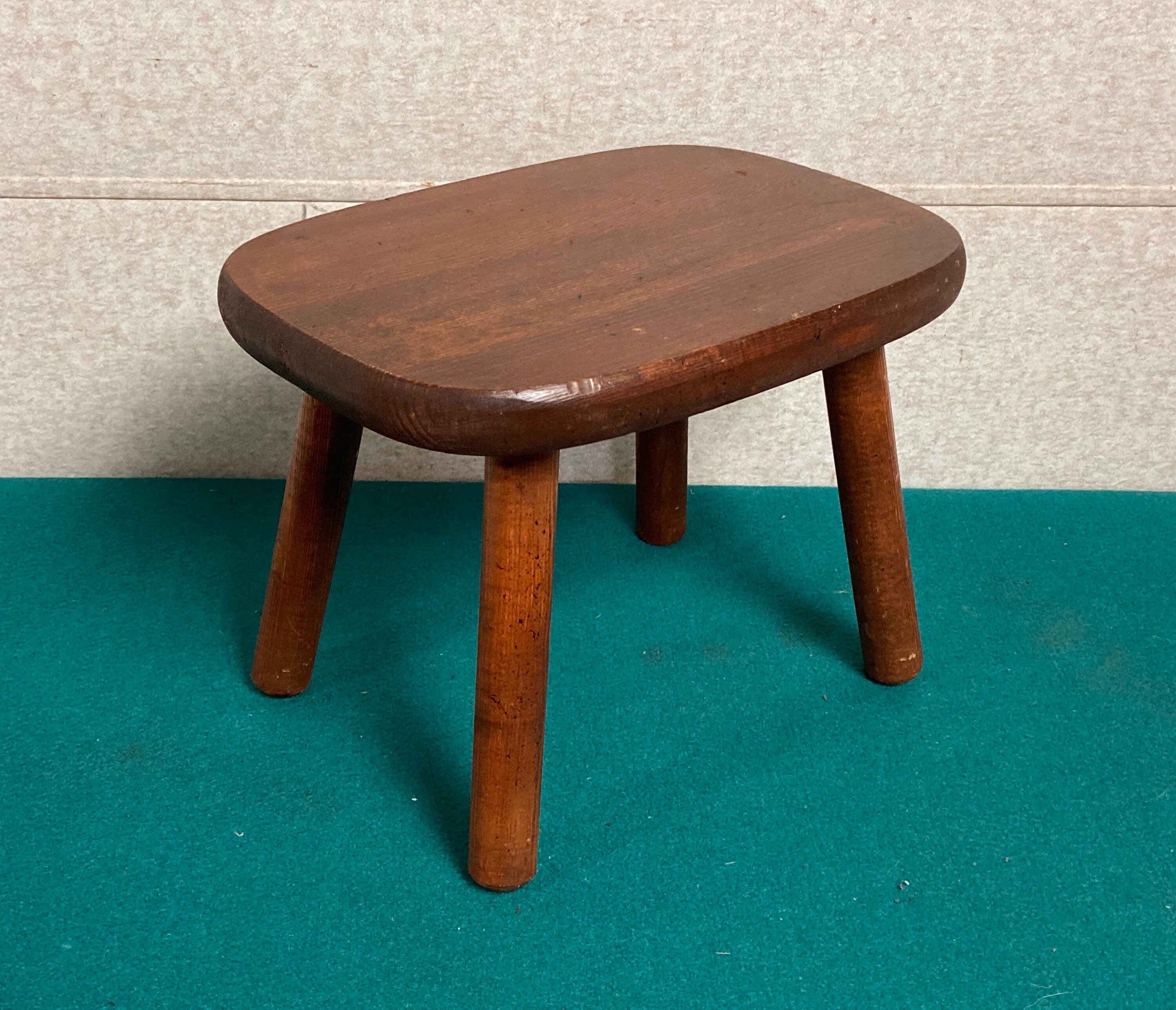 1960's Handmade Wooden Stepstool Footstool
