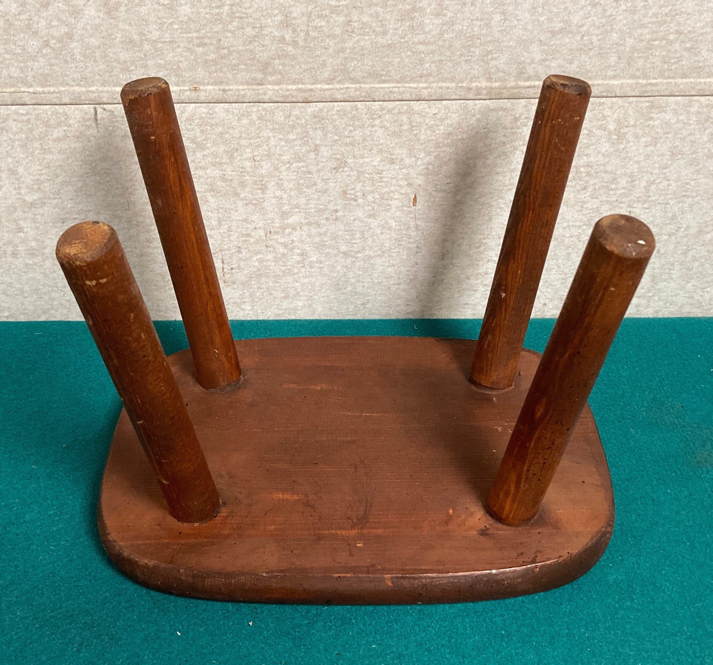 1960's Handmade Wooden Stepstool Footstool