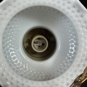 Mid Century Lavery & Co. Milk Glass Hurricane Ceiling Light Fixture ...