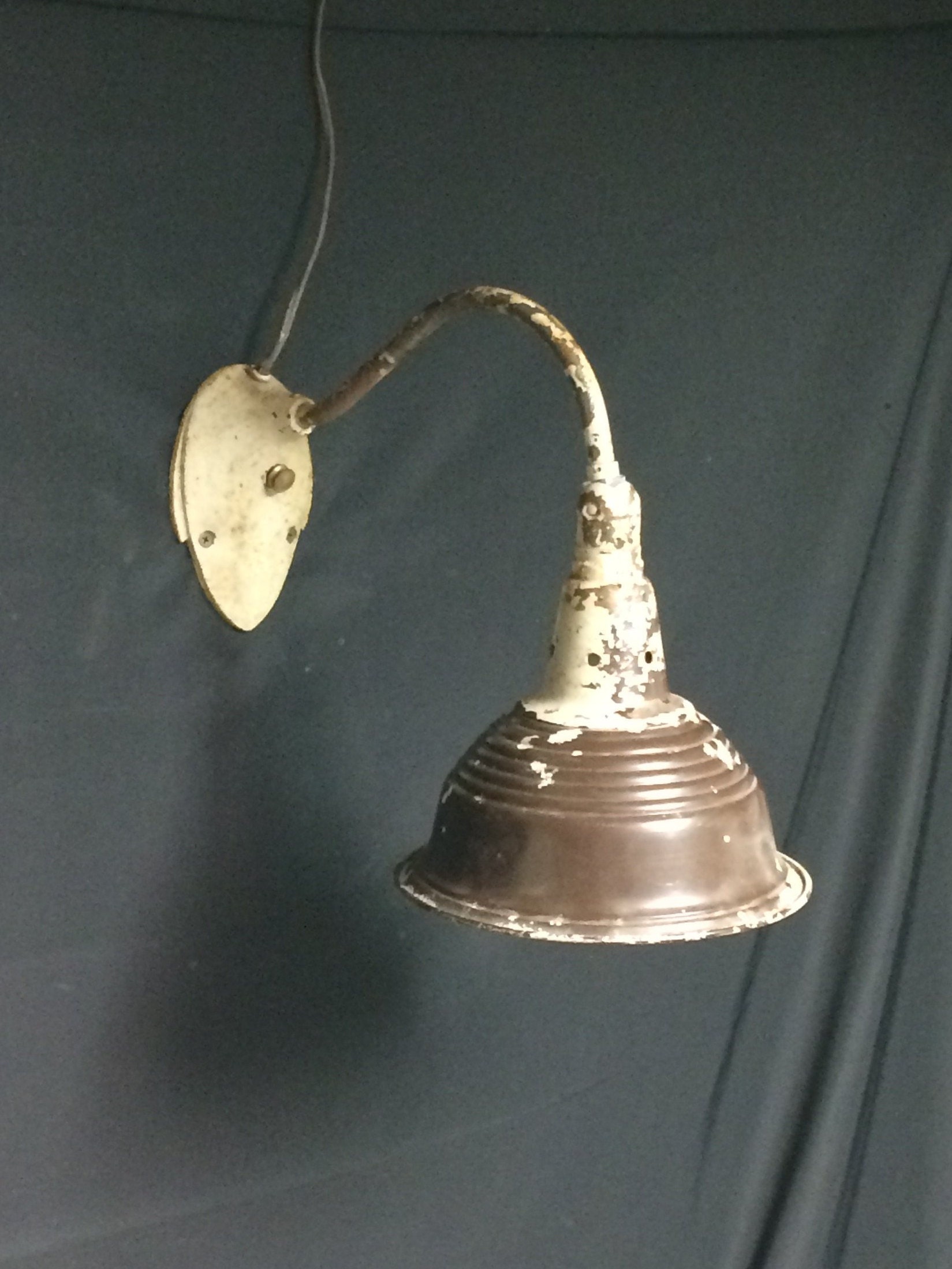 Unique Industrial Goose-neck Wall Light / Desk Work Lamp, Convertible ...