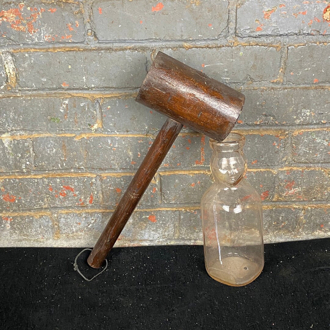 Antique Wooden Barn Beam Dowell Peg Mallet, Primitive Barn Building ...