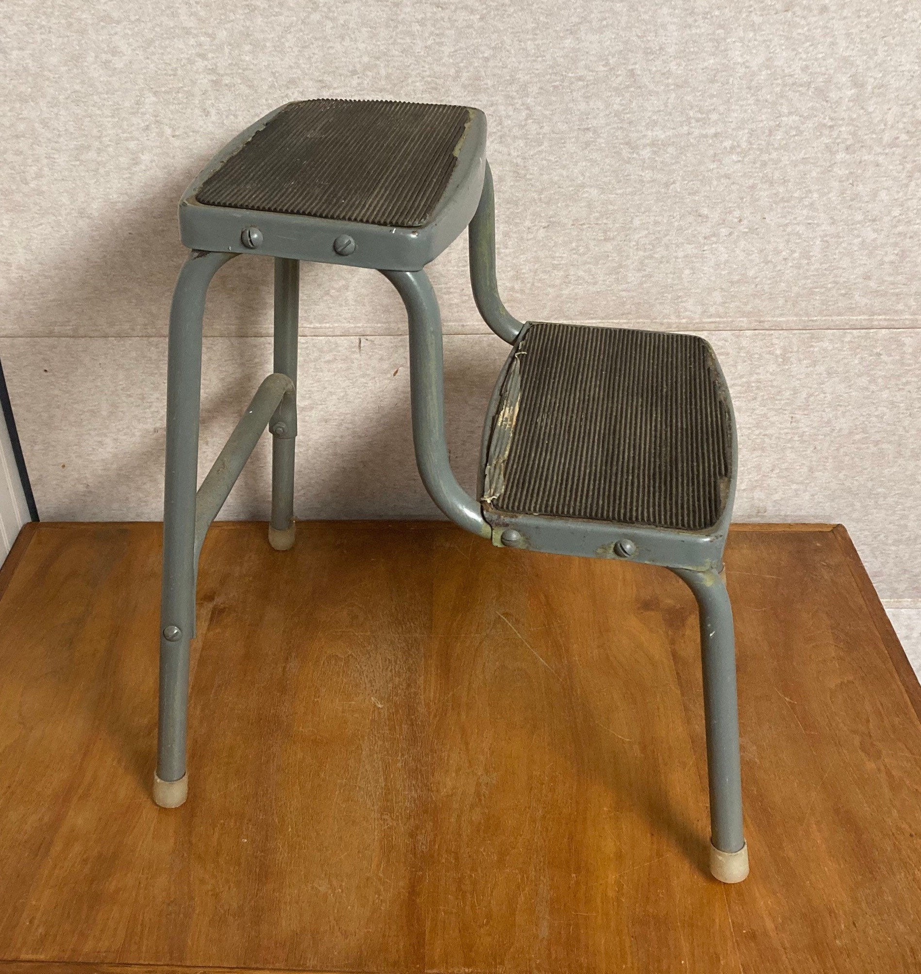 Mid Century Cosco 2 Step Metal Kitchen Step Stool, Plant Stand ...