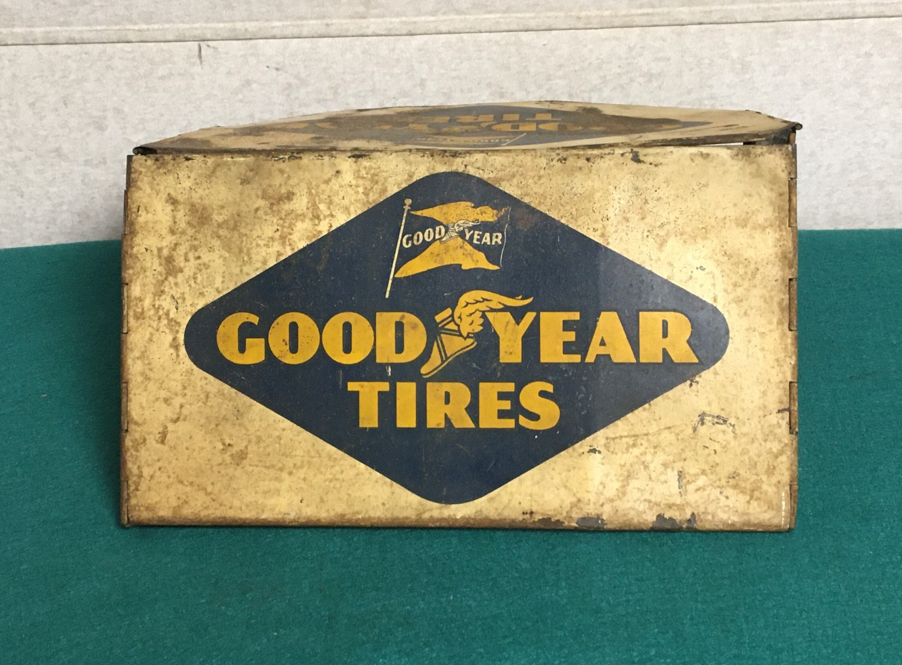 1950's Goodyear Tire Stand Sign, Service Station Tire Display Holder