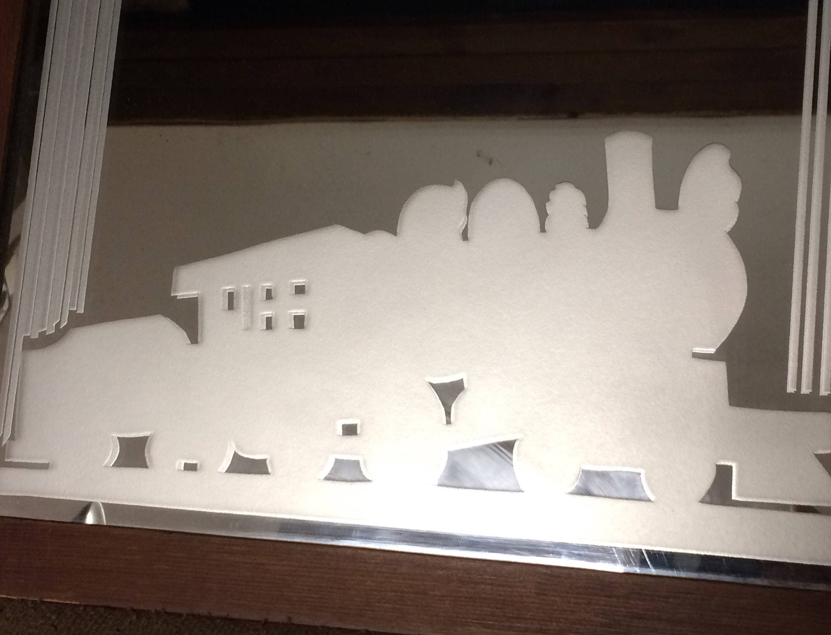 Vintage 1967 PRR Pennsylvania Railroad Etched Wall Mirror Wall Hanging ...