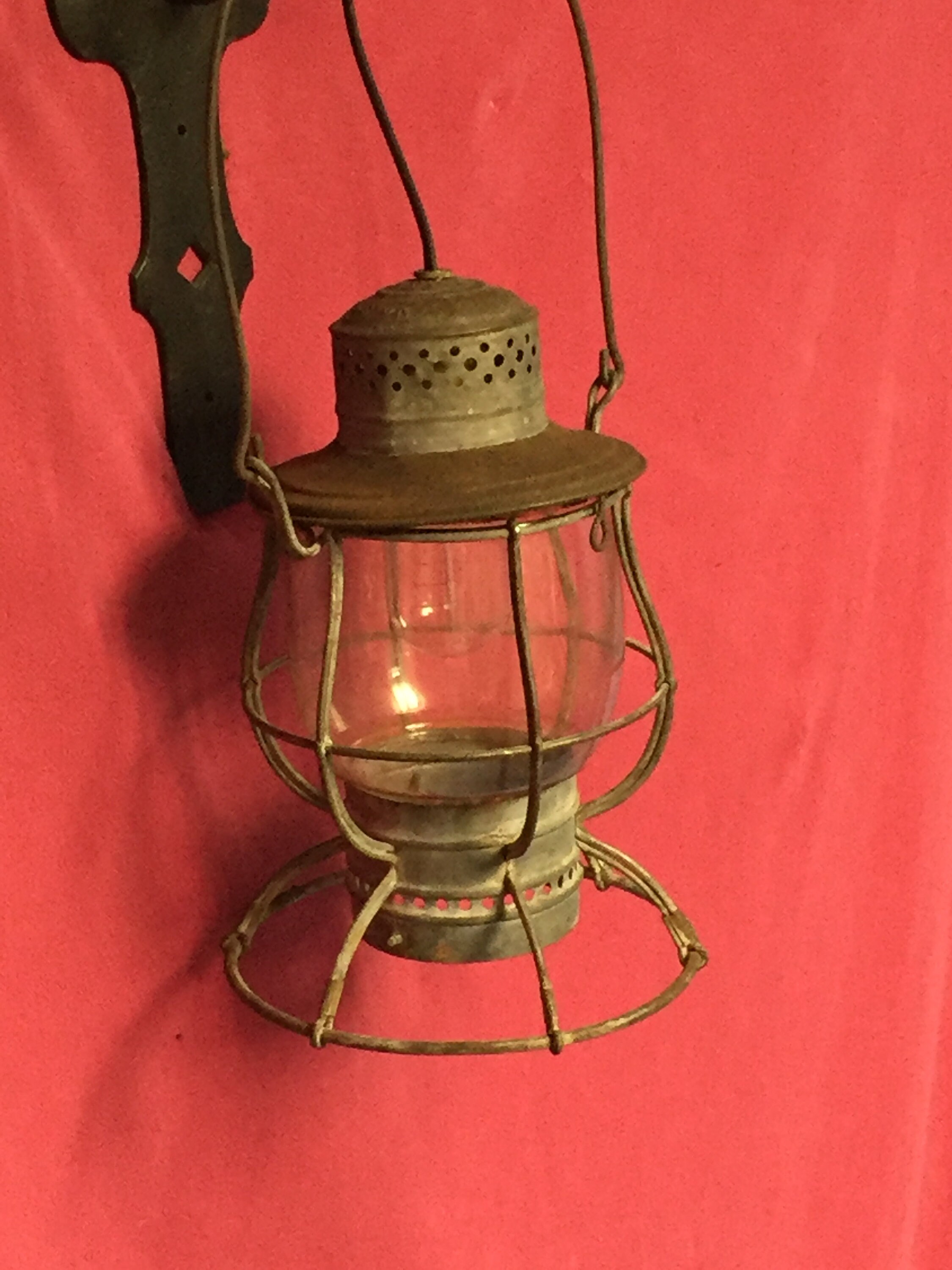 Antique Railroad Lantern Hanging Electric Light, Train Light, Wall Oil ...