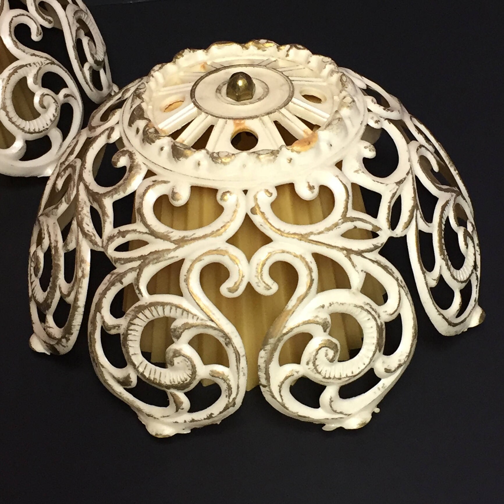 Vintage Hard Plastic, Scroll Work Lamp Shades