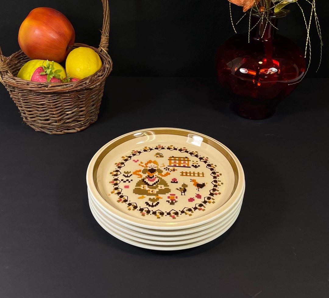 Mikasa Ironstone Salad Plates, Country Store "olde Homestead " C6801 - Etsy