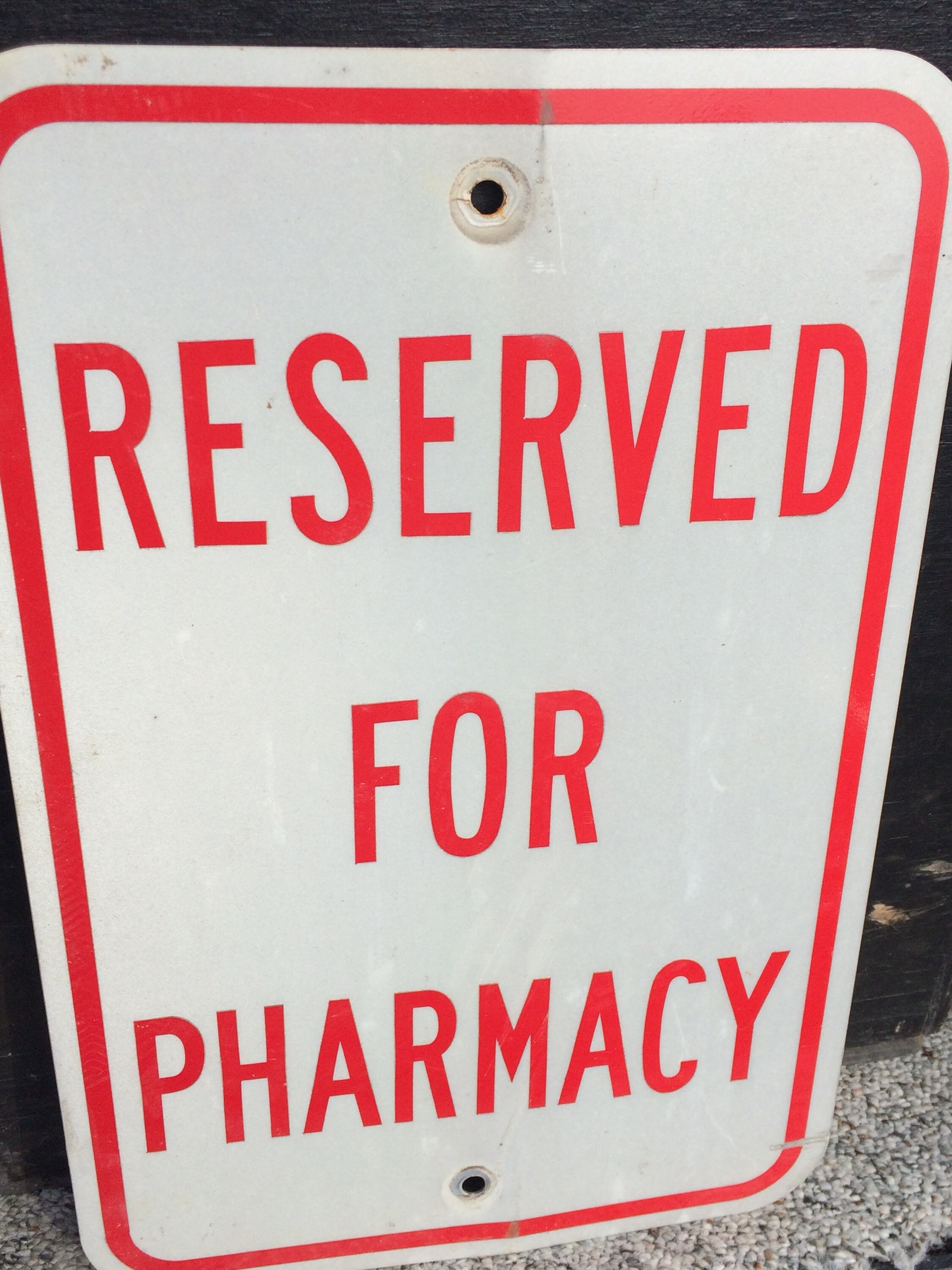 Vintage Metal RESERVED FOR PHARMACY Sign, 12 x 18 Pharmacy Parking Sign ...