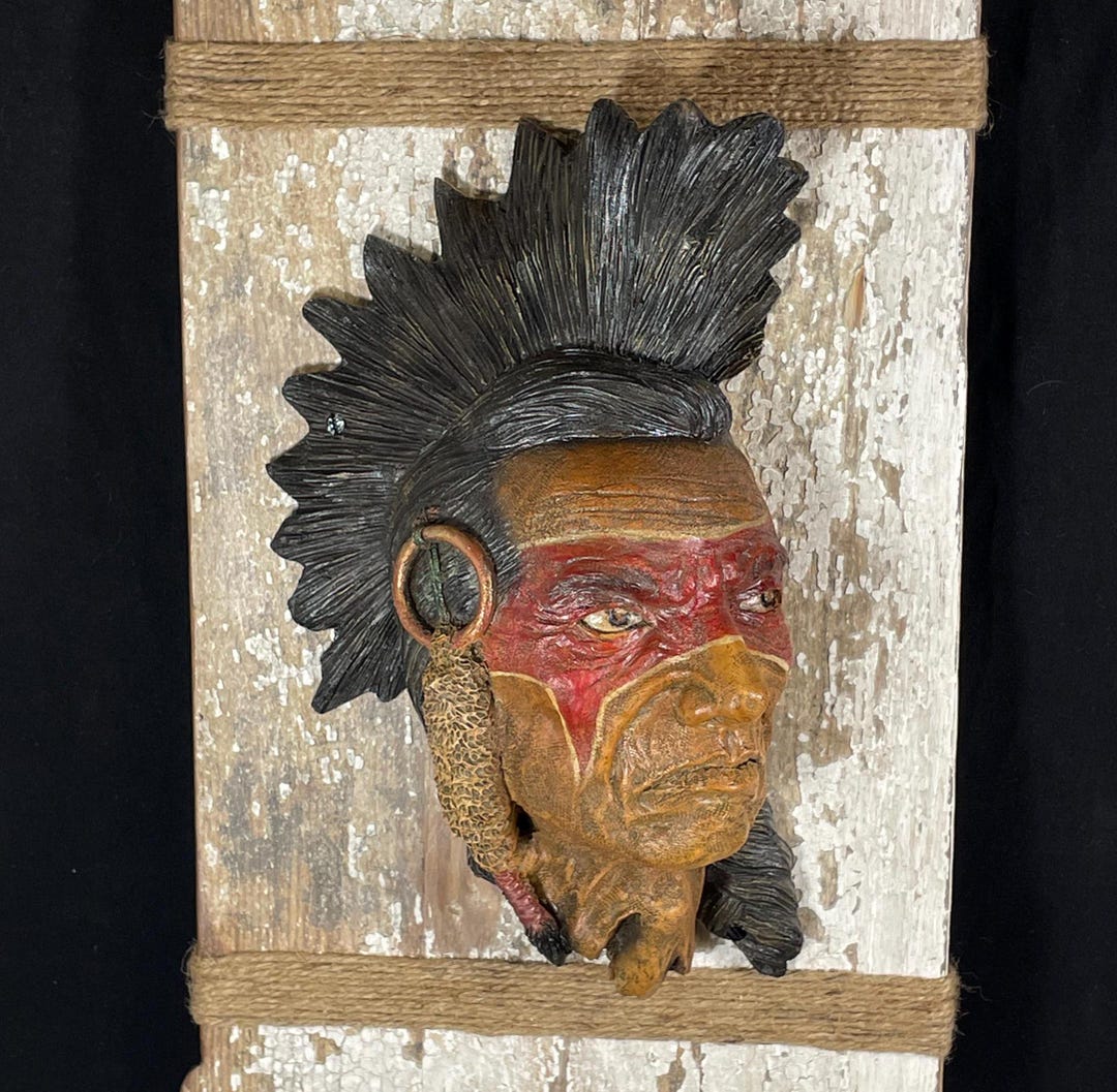 Native American Warrior, Mohawk Iroquois Mask, Fiberglass / Resin, Wall ...