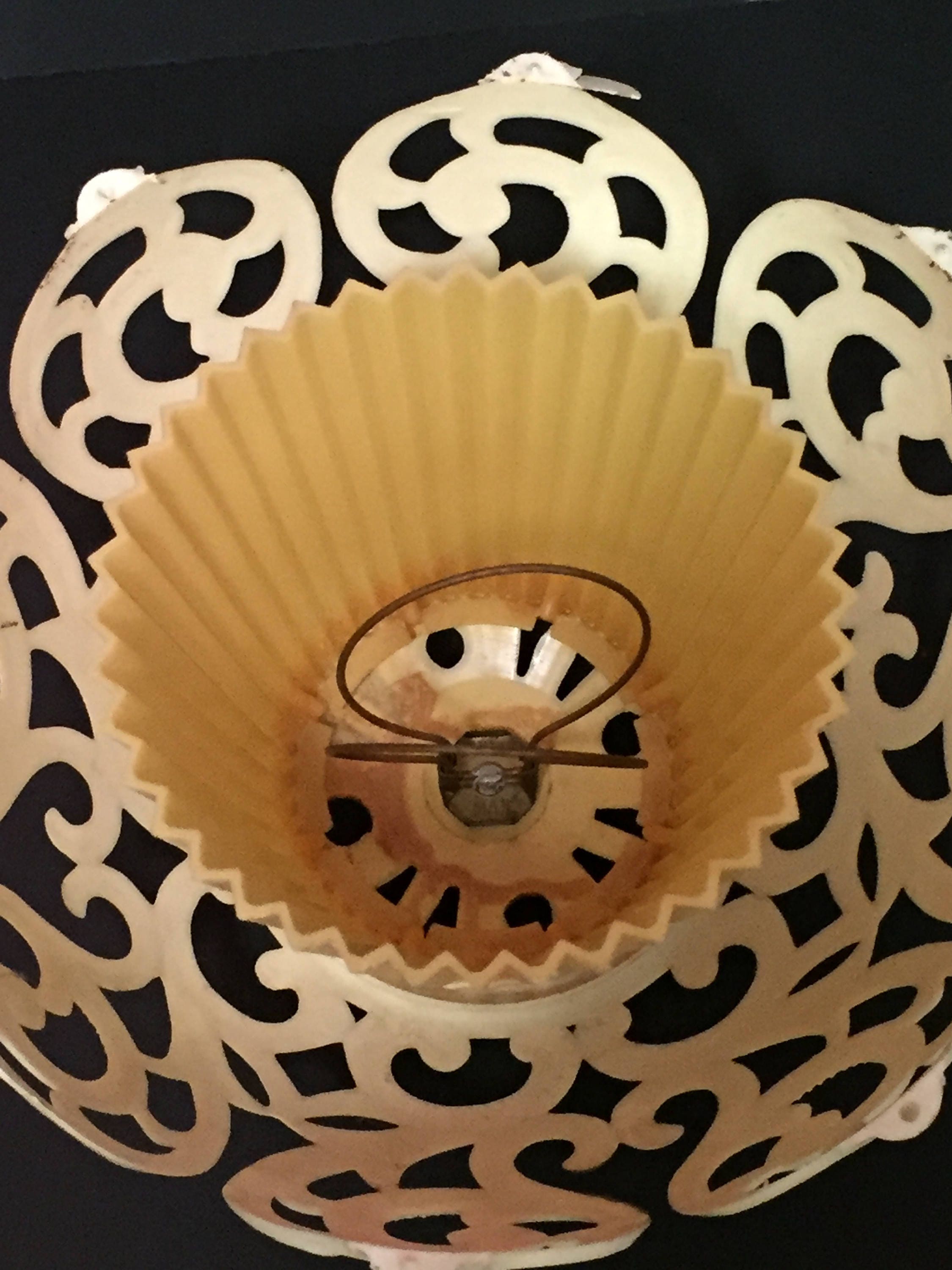 Vintage Hard Plastic, Scroll Work Lamp Shades